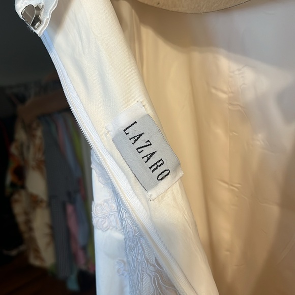 Lazaro | Dresses | Lazaro Strapless Wedding Gown With Short Vail | Poshmark